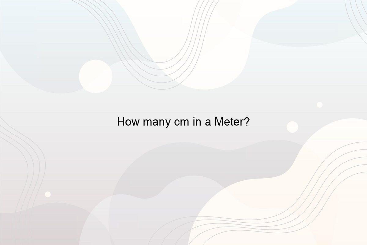How Many Cm In A Meter Speeli